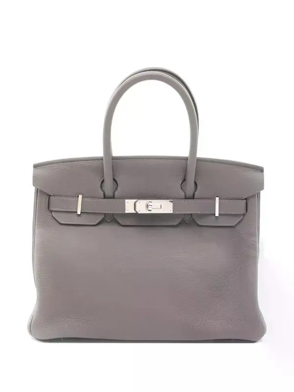 Hermès 2020 30 Birkin Leather Tote Bag - Grey