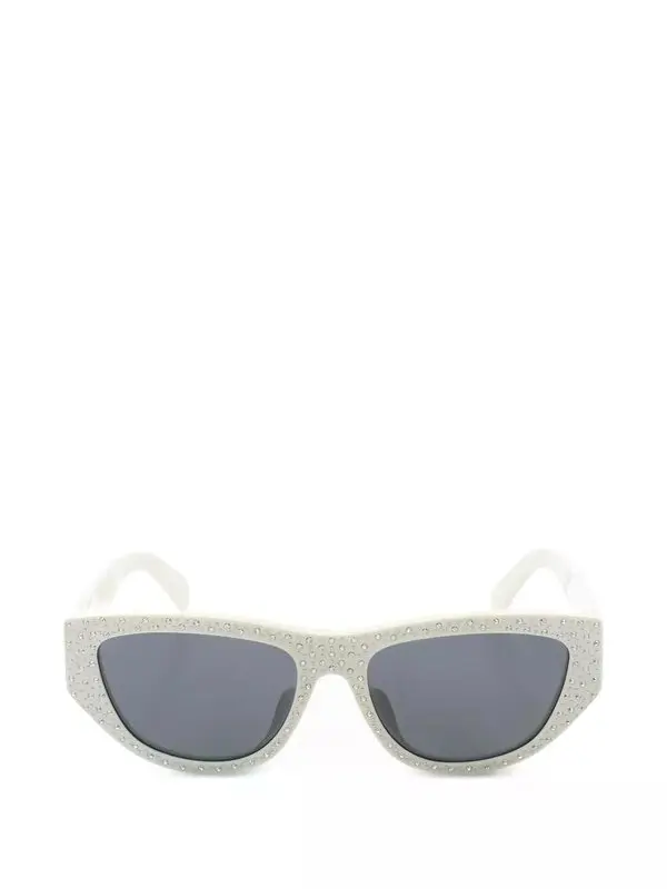 Celine 2020s Embellished Cat-eye Sunglasses - White