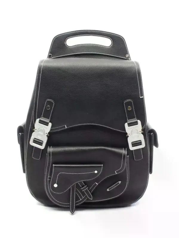 Dior 2010s Gallop Maxi Leather Backpack - Black
