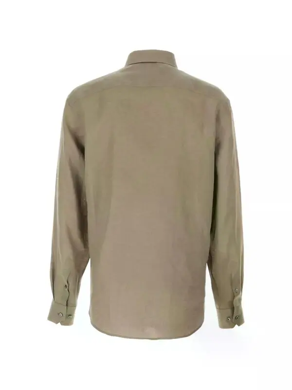 Giorgio Armani Dove Grey Linen Shirt - Neutrals