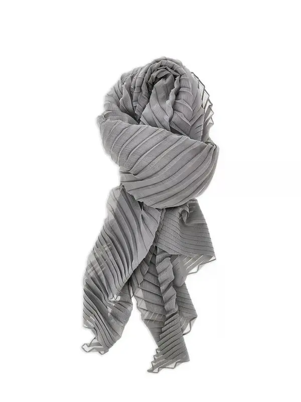 Emporio Armani Pleated Scarf - Grey