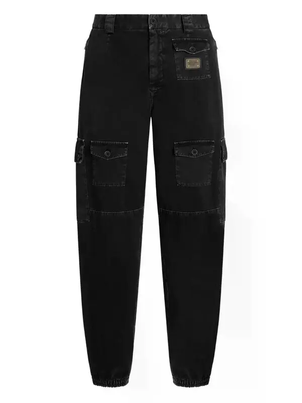 Dolce & Gabbana Plaque Cargo Pants - Black