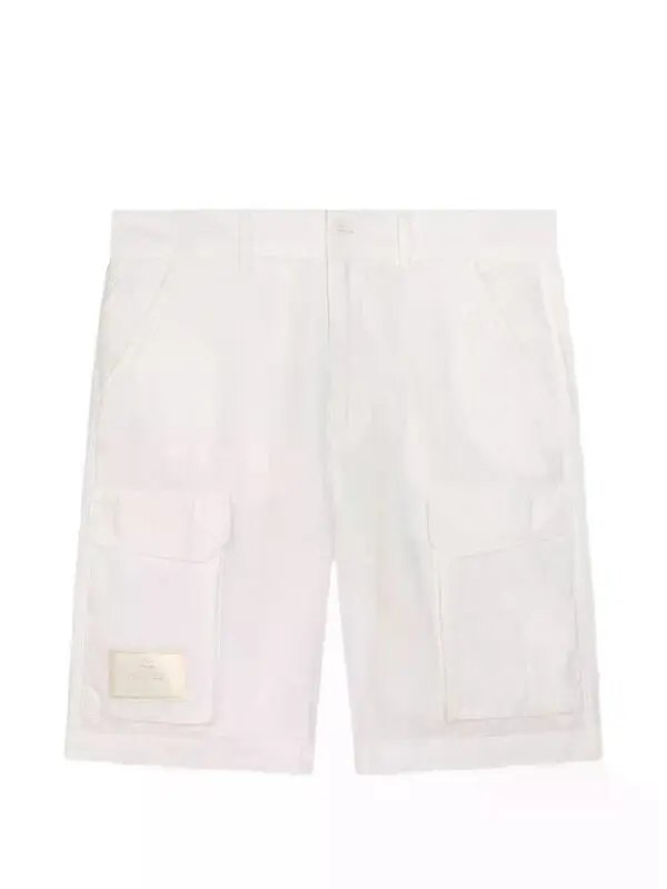 HOMIES MARBELLA Logo-patch Linen Cargo Shorts - White