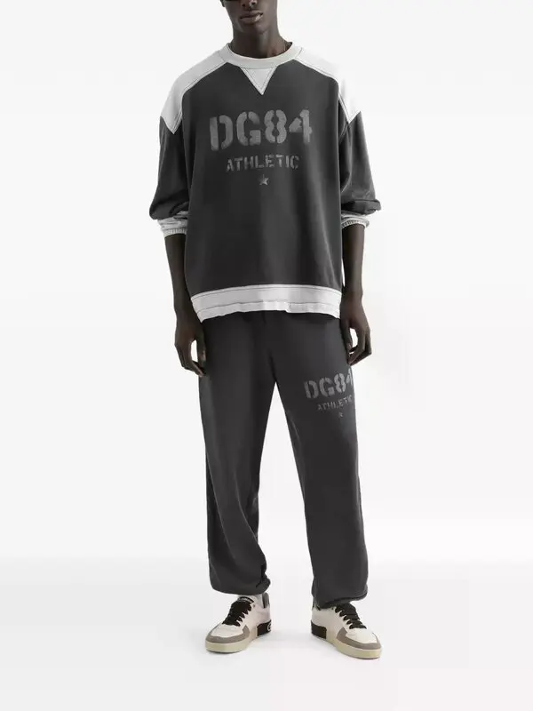 Dolce & Gabbana Colour-block Crew-neck Sweatshirt - Grey