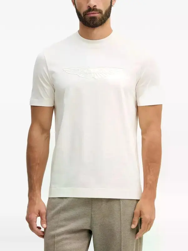 BOSS Thompson Logo-embroidered T-shirt - Neutrals