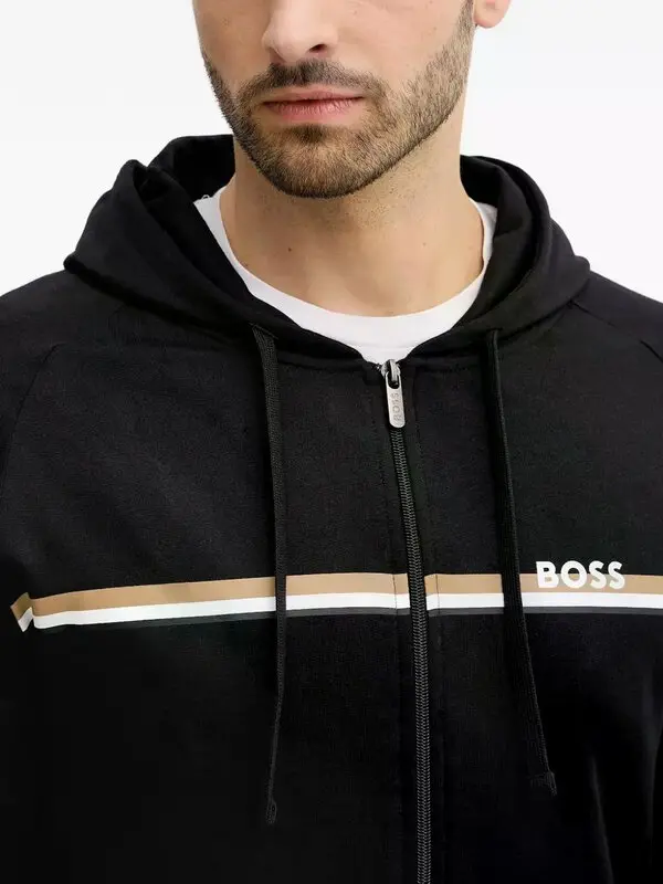 BOSS Striped Zip Hoodie