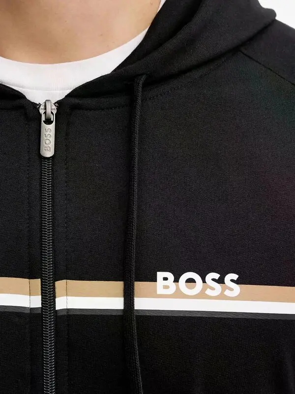 BOSS Striped Zip Hoodie