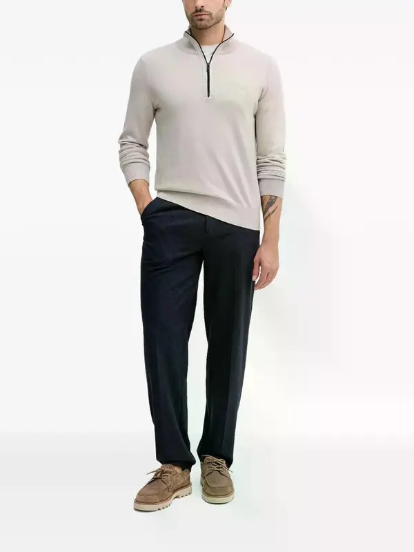 BOSS Mock Neck Zip Sweater