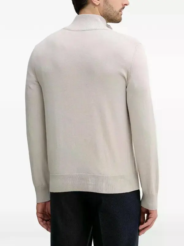 BOSS Mock Neck Zip Sweater