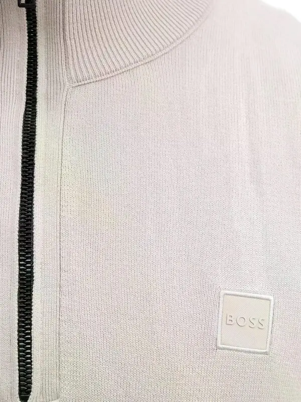 BOSS Mock Neck Zip Sweater