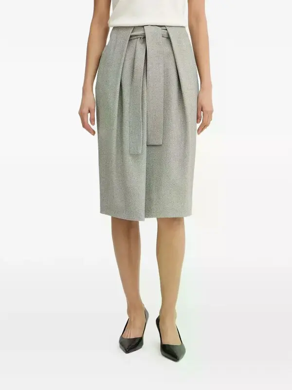 BOSS Vakava Pleated Midi Skirt - Grey