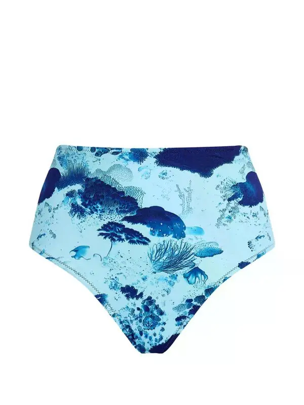 Vilebrequin Printed High-waisted Bikini Bottom - Blue
