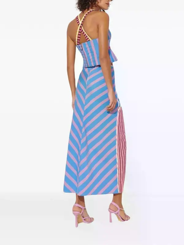 Celiab Souci Striped Slit Skirt