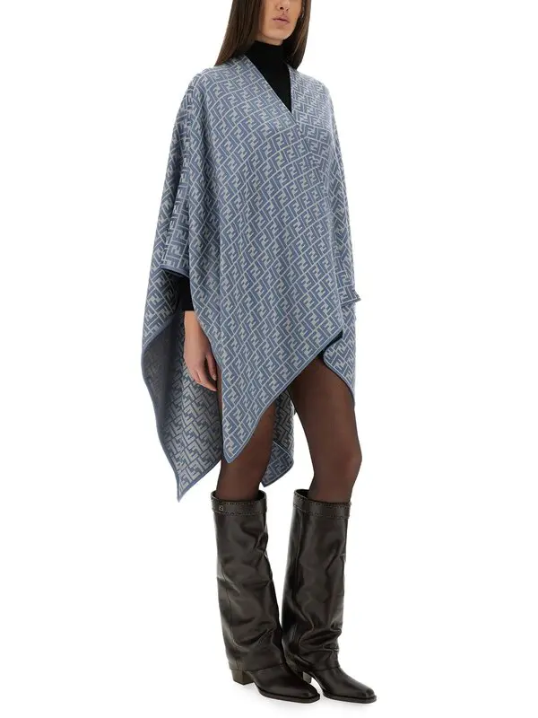 Fendi Wool And Silk Poncho