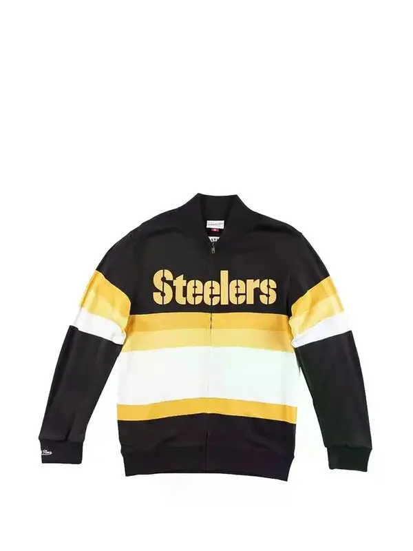 Mitchell & Ness Nfl Pittsburgh Steelers Stripe Full-zip Sweater