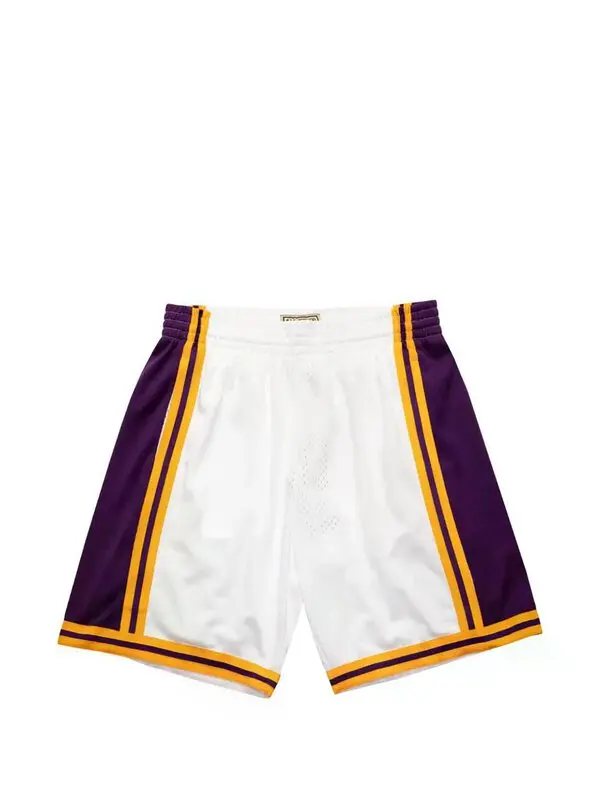 Mitchell & Ness Los Angeles Lakers 1984-85 Striped Swingman Reload Shorts - White