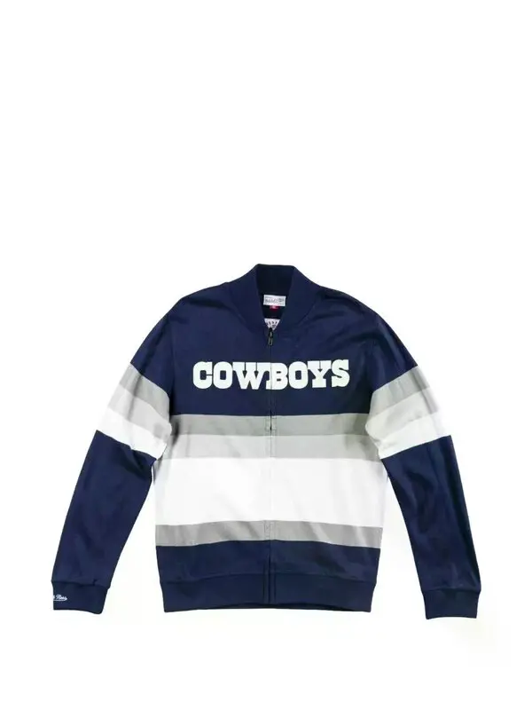 Mitchell & Ness Nfl Dallas Cowboys Stripe Full-zip Sweater