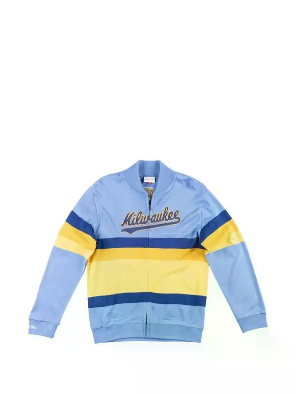 Mitchell & Ness Mlb Milwaukee Brewer Full-zip Sweatshirt