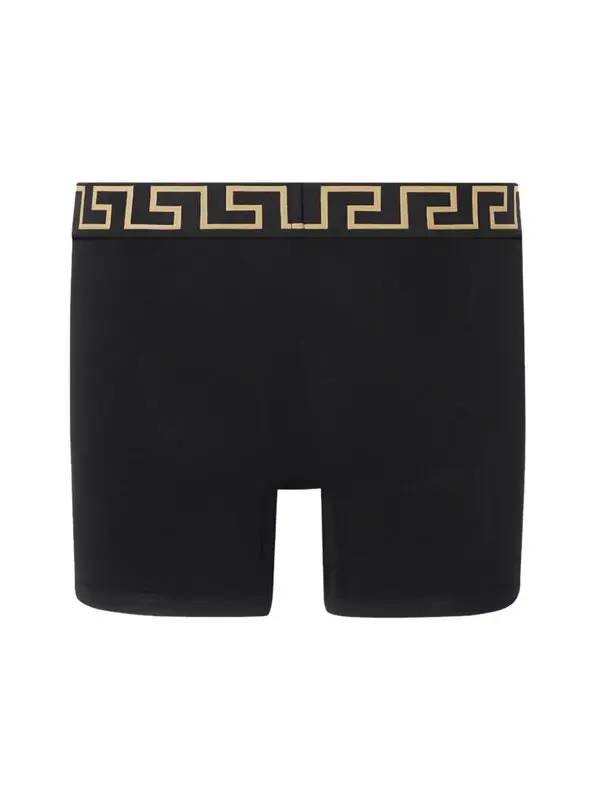 Versace Boxer Shorts With Greek - Black