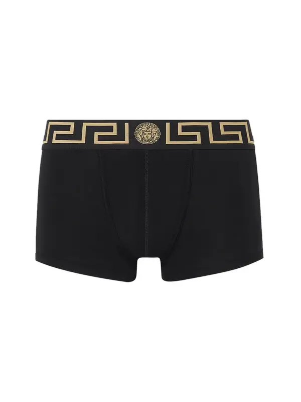 Versace Boxer Shorts With Greek - Grey