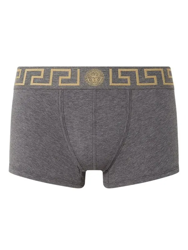 Versace Boxer Shorts With Greek - Grey