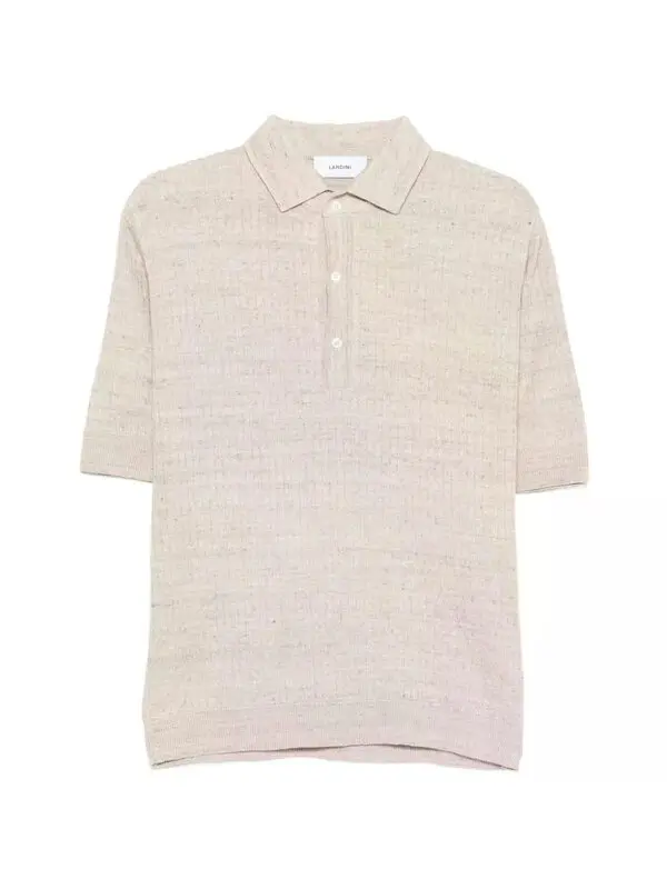 LARDINI Buttoned Ribbed Polo Shirt