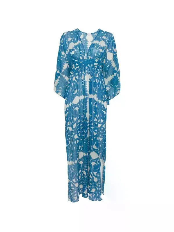 Poupette St Barth Floral-print Beach Maxi Dress - Blue