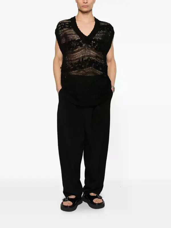 Yohji Yamamoto V-neck Knitted Top