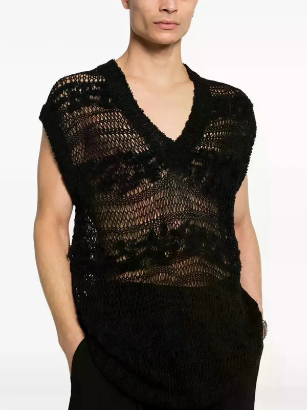 Yohji Yamamoto V-neck Knitted Top