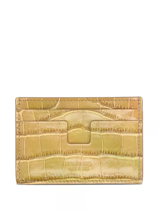 TOM FORD Leather Card Holder - Neutrals