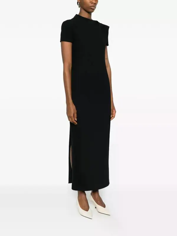 Khaite Iryl Short Sleeve Midi Dress - Black