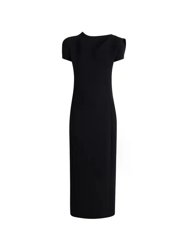 Khaite Iryl Short Sleeve Midi Dress - Black