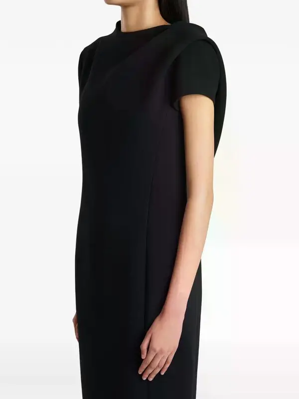 Khaite Iryl Short Sleeve Midi Dress - Black