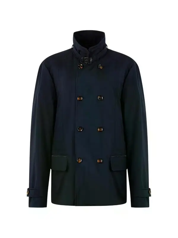 MOORER Buckled-collar Pea Coat