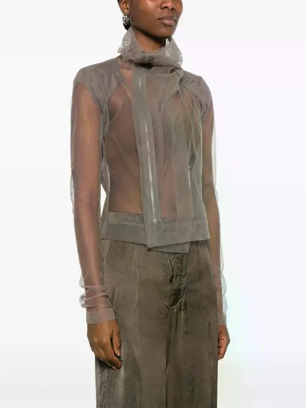 Rick Owens Zip-up Tulle Blouse