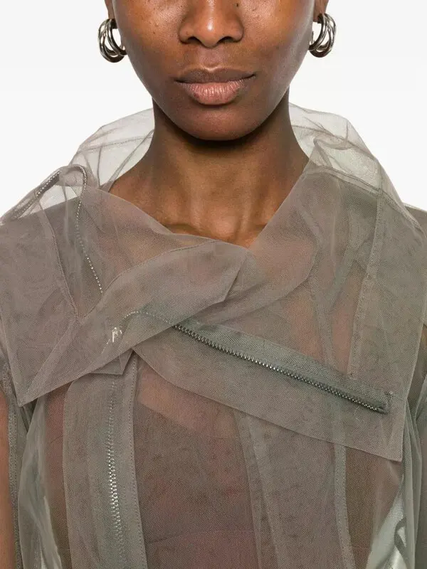 Rick Owens Zip-up Tulle Blouse