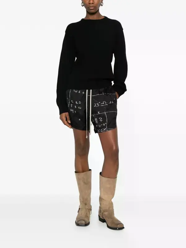 Rick Owens Drawstring Printed Shorts
