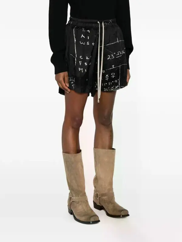 Rick Owens Drawstring Printed Shorts