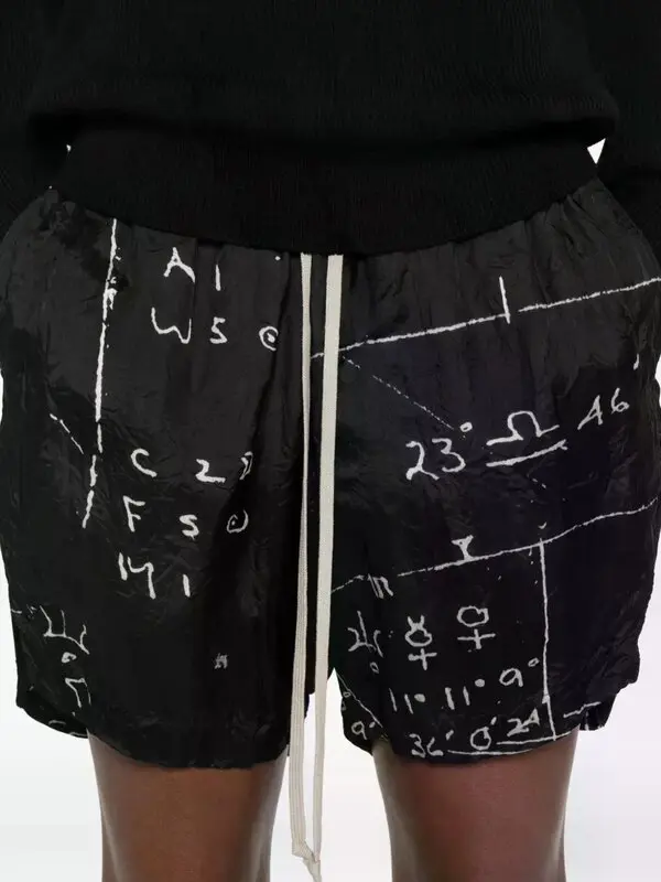 Rick Owens Drawstring Printed Shorts