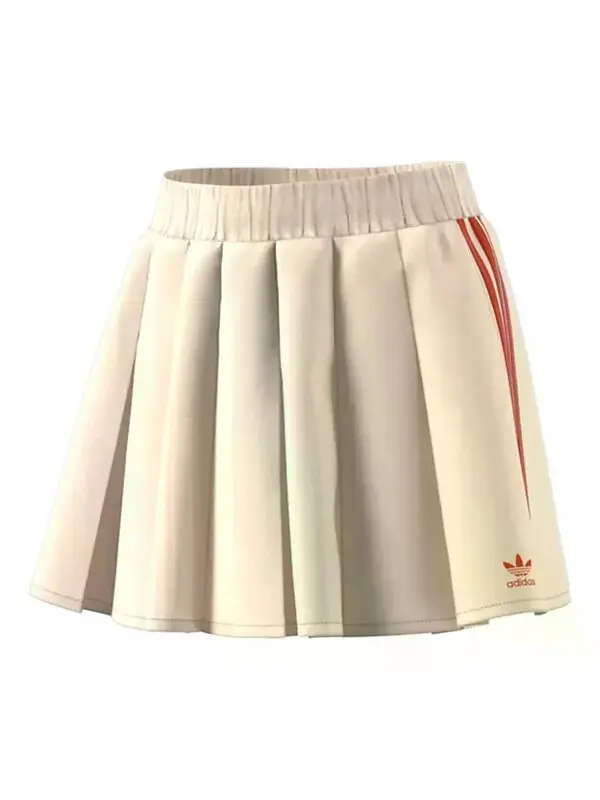 Adidas Originals Pleated Striped Mini Skirt - Neutrals