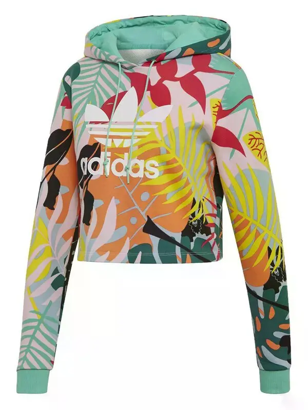 Adidas Cropped Tropicalage Sweatshirt - Yellow