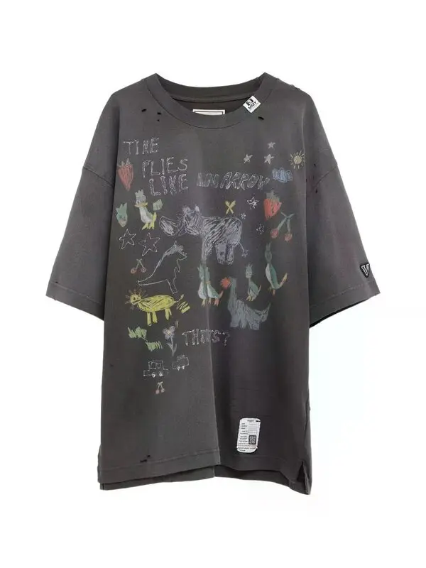 Mihara Yasuhiro Graphic-print Distressed T-shirt
