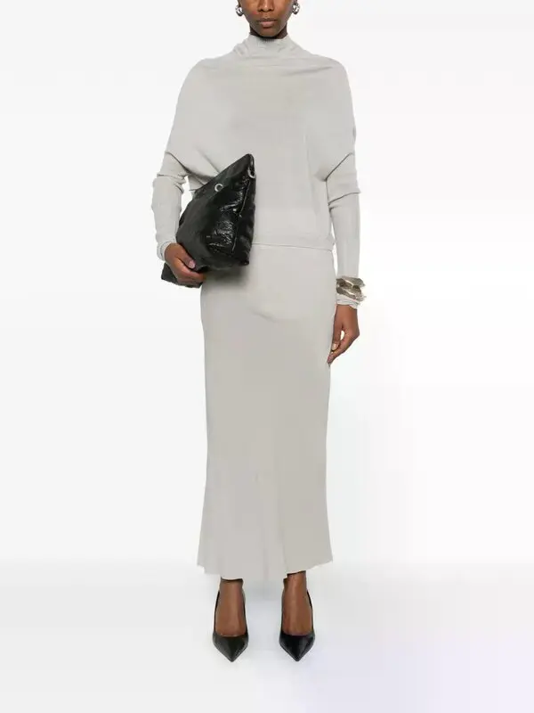 Rick Owens Ribbed Silk Skirt