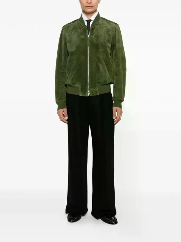 TOM FORD Perforated Suede Bomber Jacket