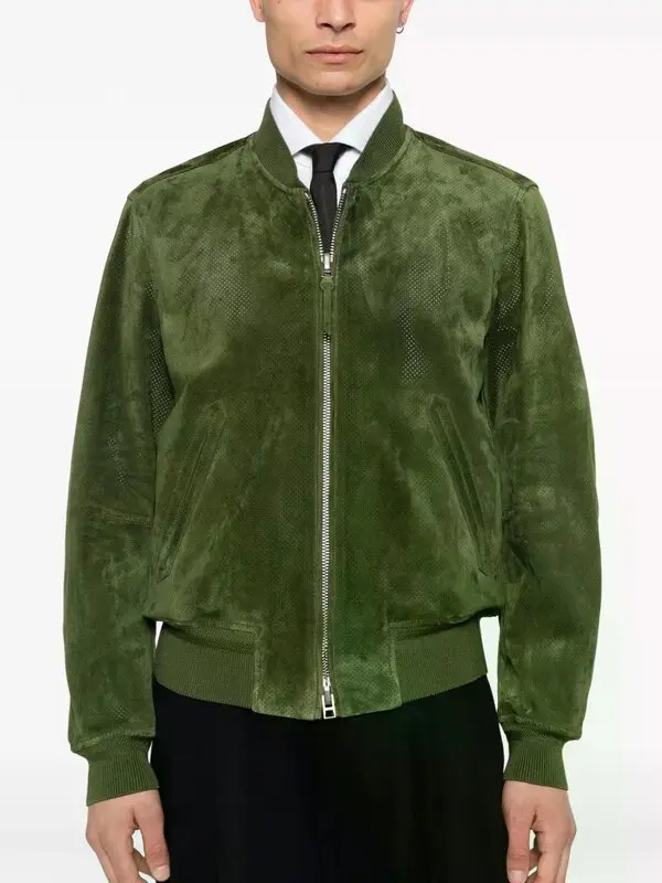 TOM FORD Perforated Suede Bomber Jacket