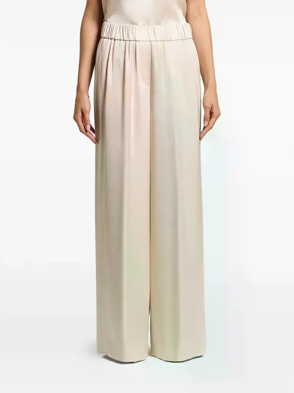 Peserico Elasticated-waist Satin Trousers - Neutrals