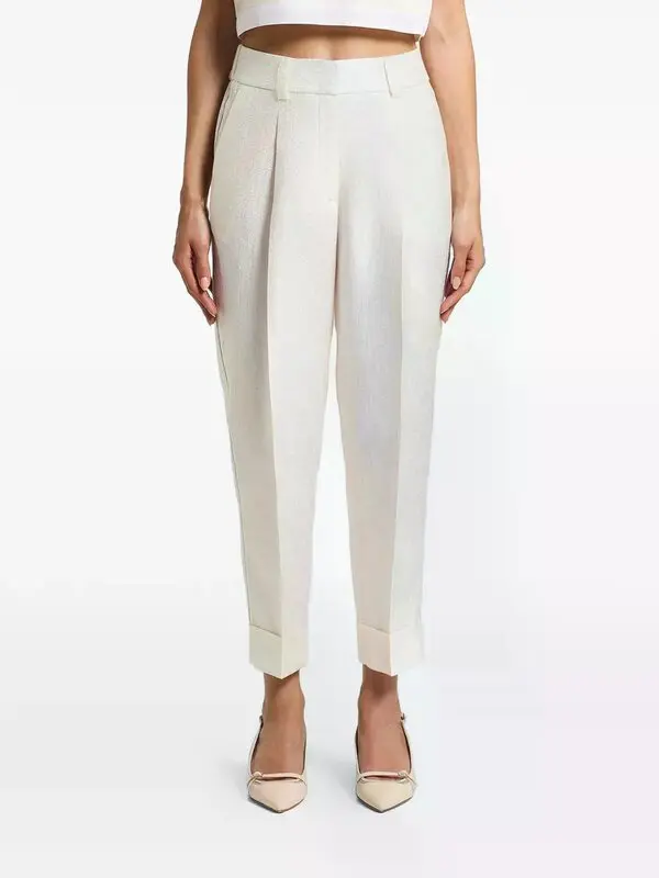 Peserico Pleated Trousers With Cuffed Hem