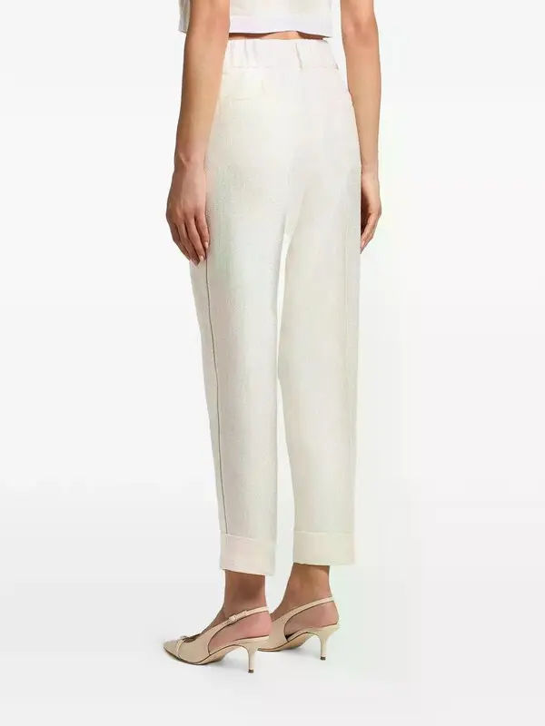 Peserico Pleated Trousers With Cuffed Hem