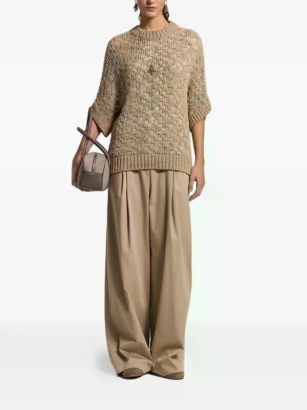 Peserico Pleated Wide-leg Trousers - Neutrals