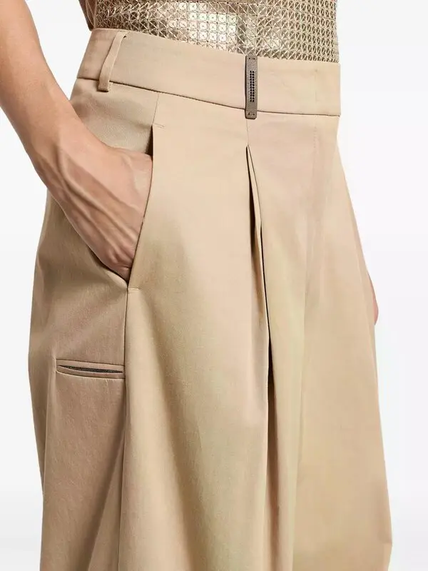 Peserico Pleated Wide-leg Trousers - Neutrals